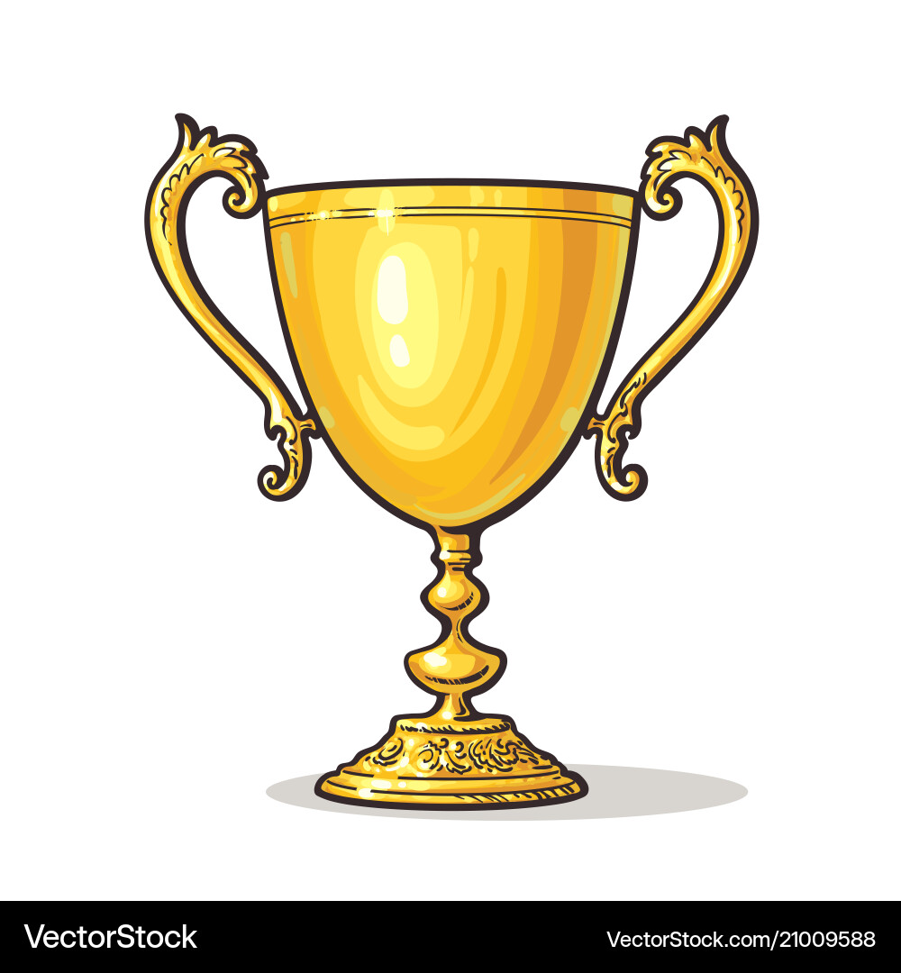 Gold trophy cup Royalty Free Vector Image - VectorStock