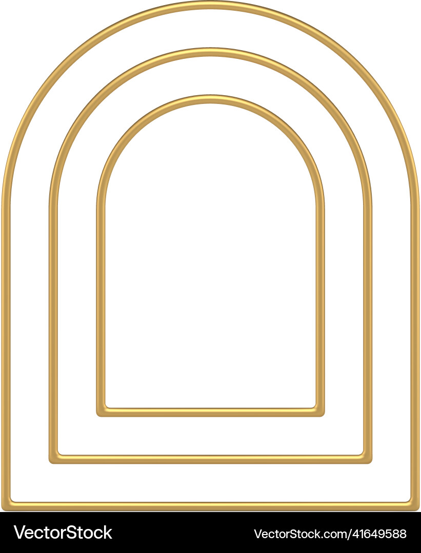 Golden premium vertical arch multilevel border Vector Image
