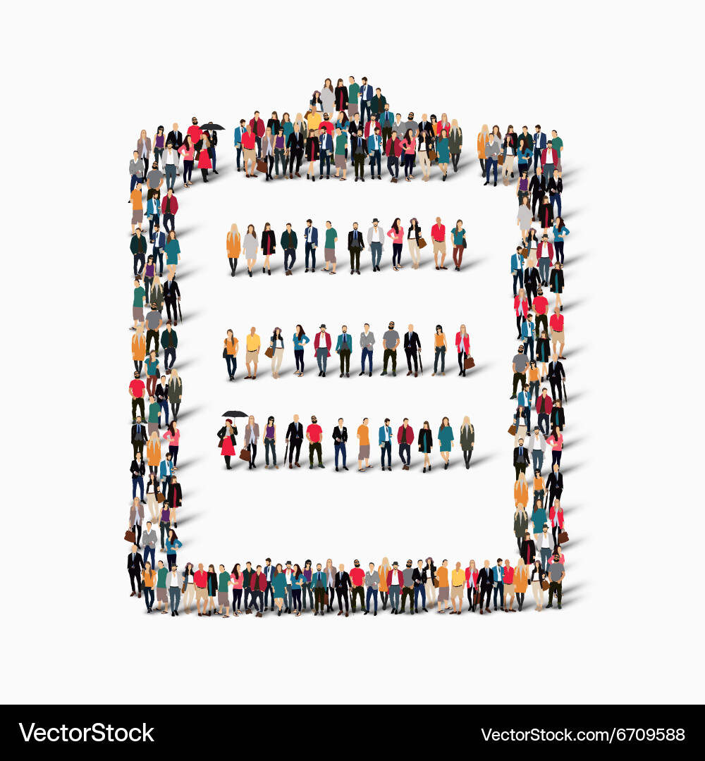 Group of People - Questionnaire Shape Royalty Free Vector