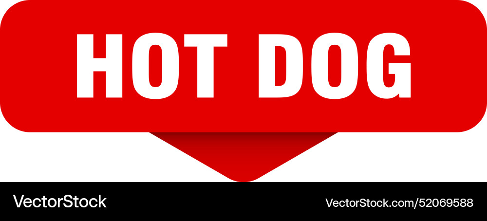 Hot dog sticker sign on transparent Royalty Free Vector