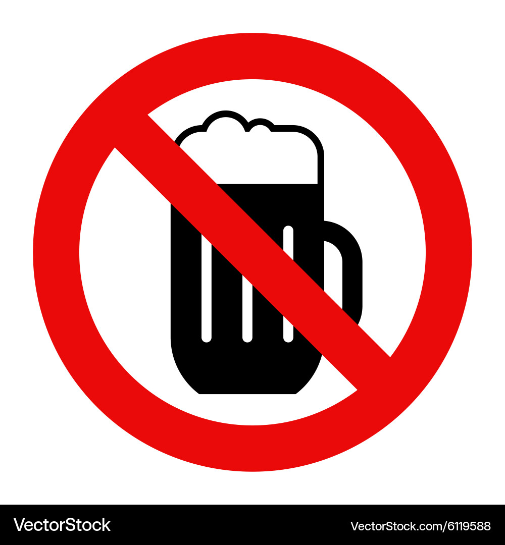 No Alcohol Warning Sign Royalty Free Vector Image