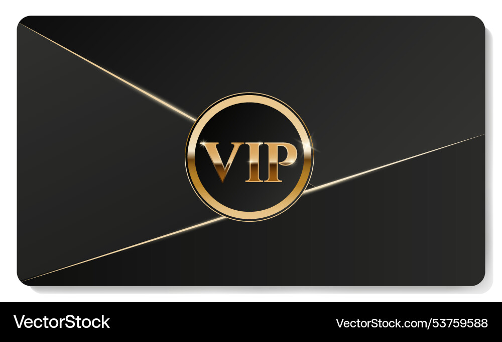 Premium vip card with gold elements in black color