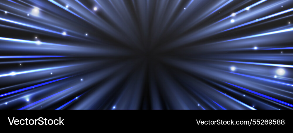 Radial speed rays light neon flow zoom in motion Vector Image