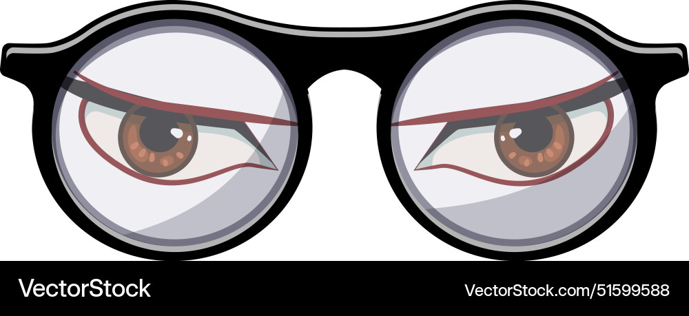 Silhouette geek glasses cartoon Royalty Free Vector Image