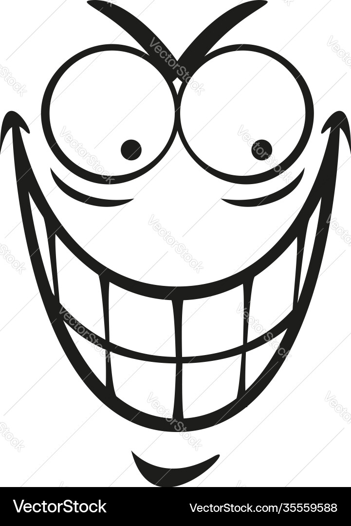 Wicked emoticon with angry smile face Royalty Free Vector