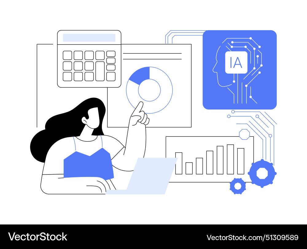 Ai-driven budget management abstract concept Vector Image