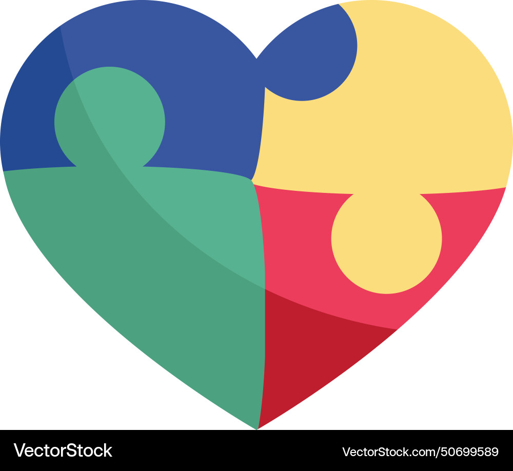 Autism heart puzzles Royalty Free Vector Image