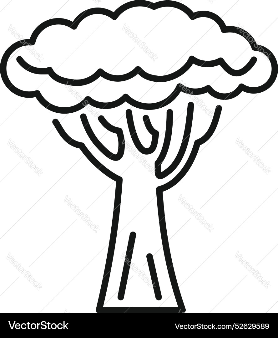 Big strong baobab tree growing in savanna line Vector Image