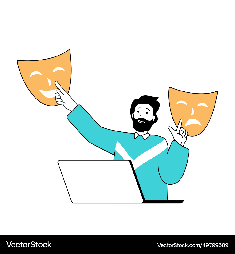 Education concept with cartoon people in flat Vector Image