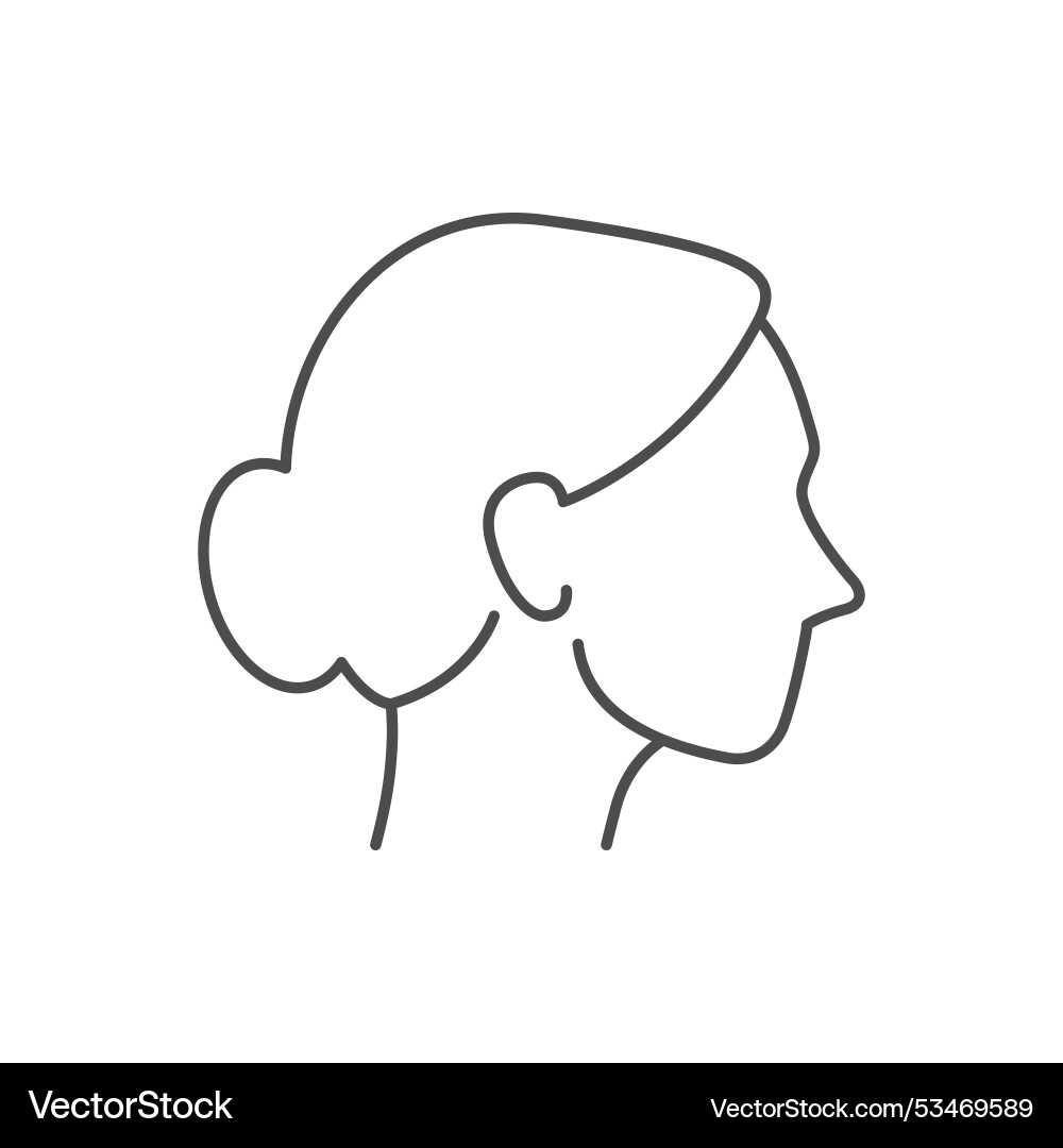 Female head line outline icon Royalty Free Vector Image