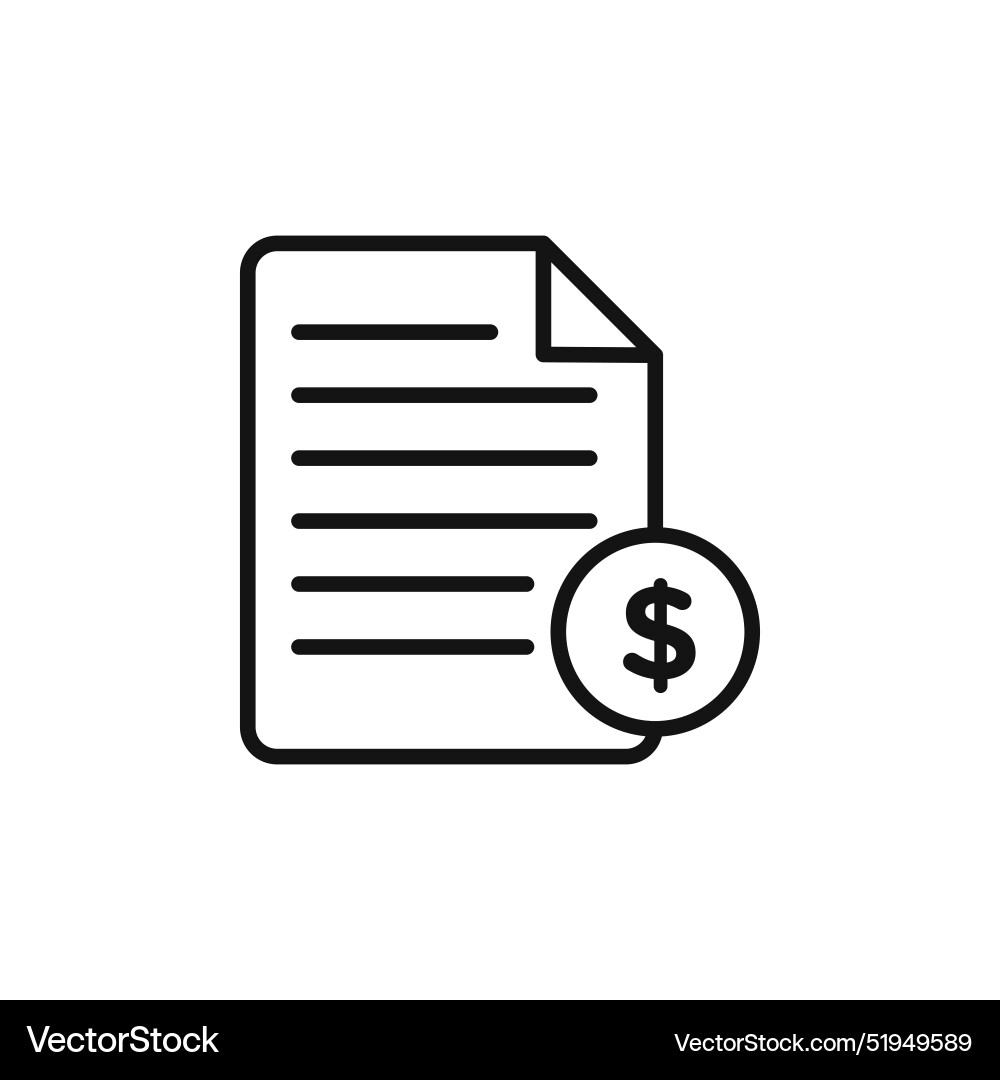 Invoice logo sign outline Royalty Free Vector Image