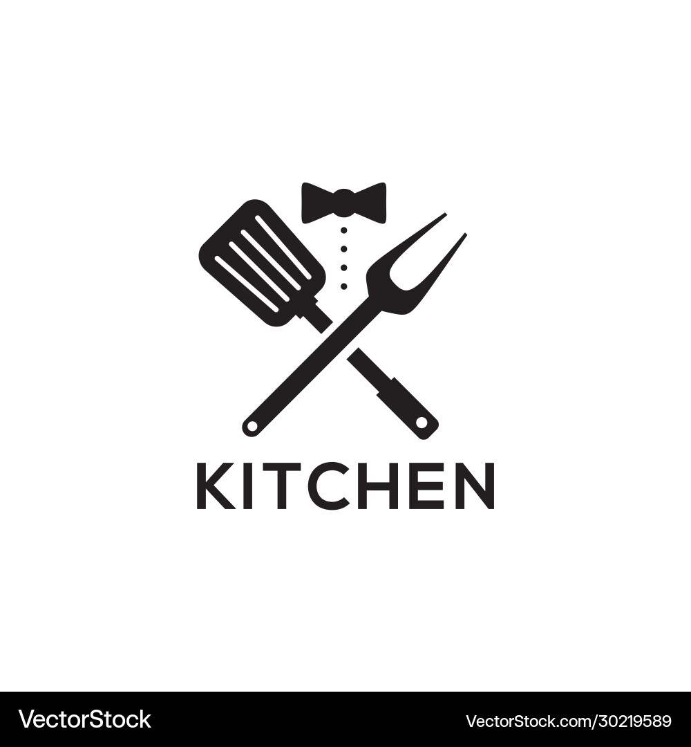 Kitchen logo design with using combination Vector Image