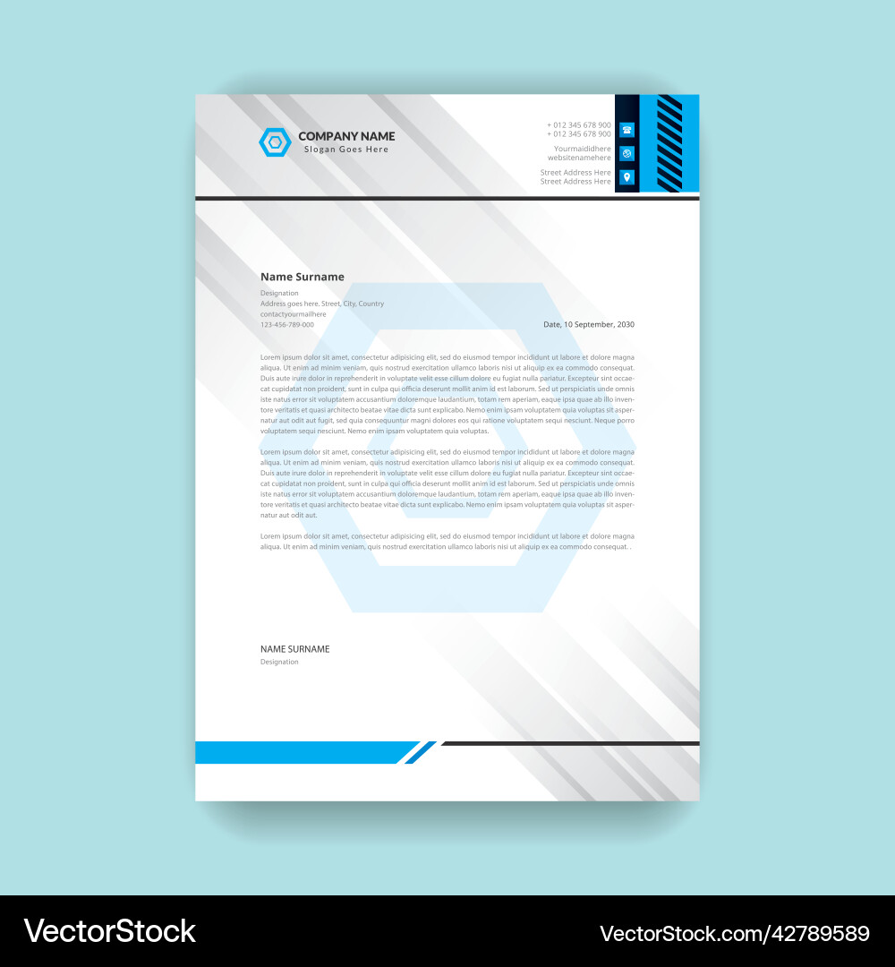 Letterhead pad design Royalty Free Vector Image
