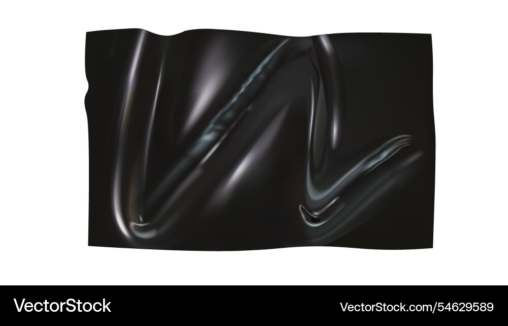 Realistic sticky black tape texture with wrinkles Vector Image