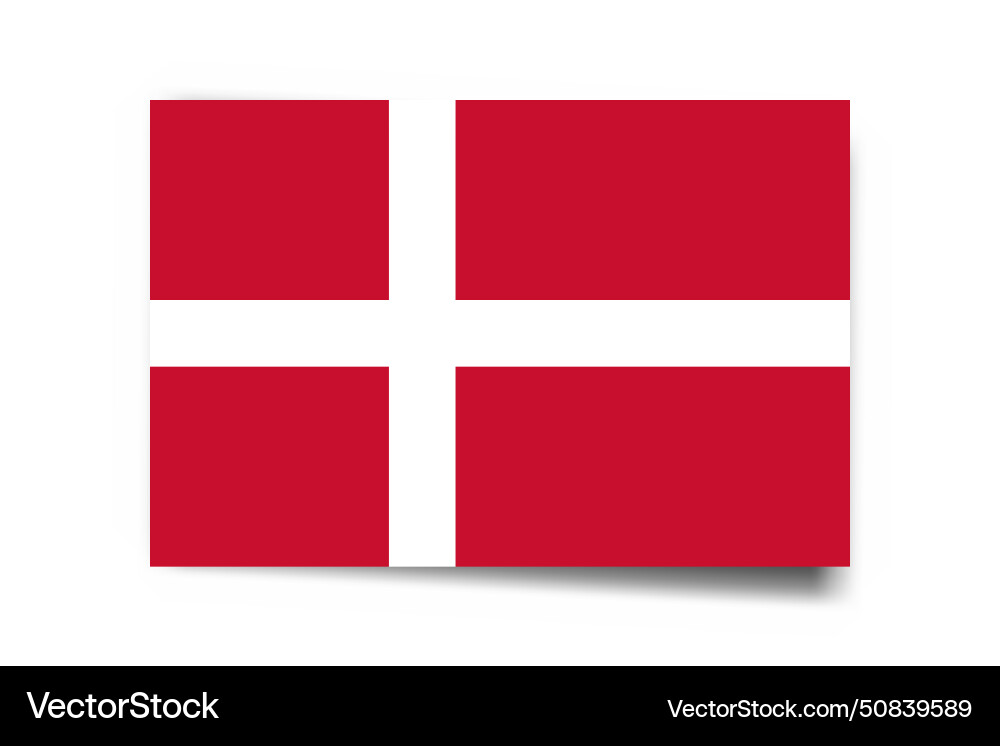 Rectangle flag of denmark Royalty Free Vector Image