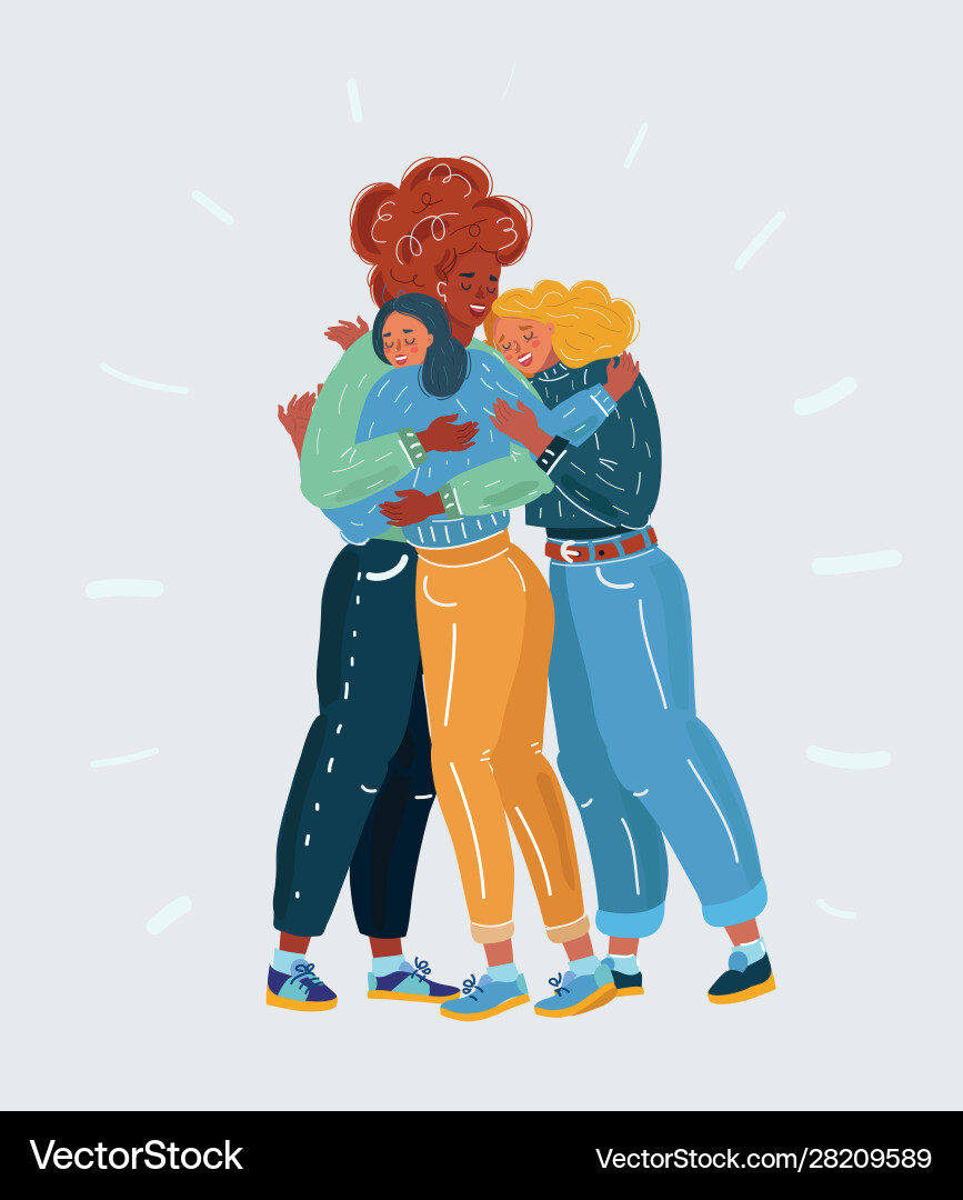 Three best friends Royalty Free Vector Image - VectorStock