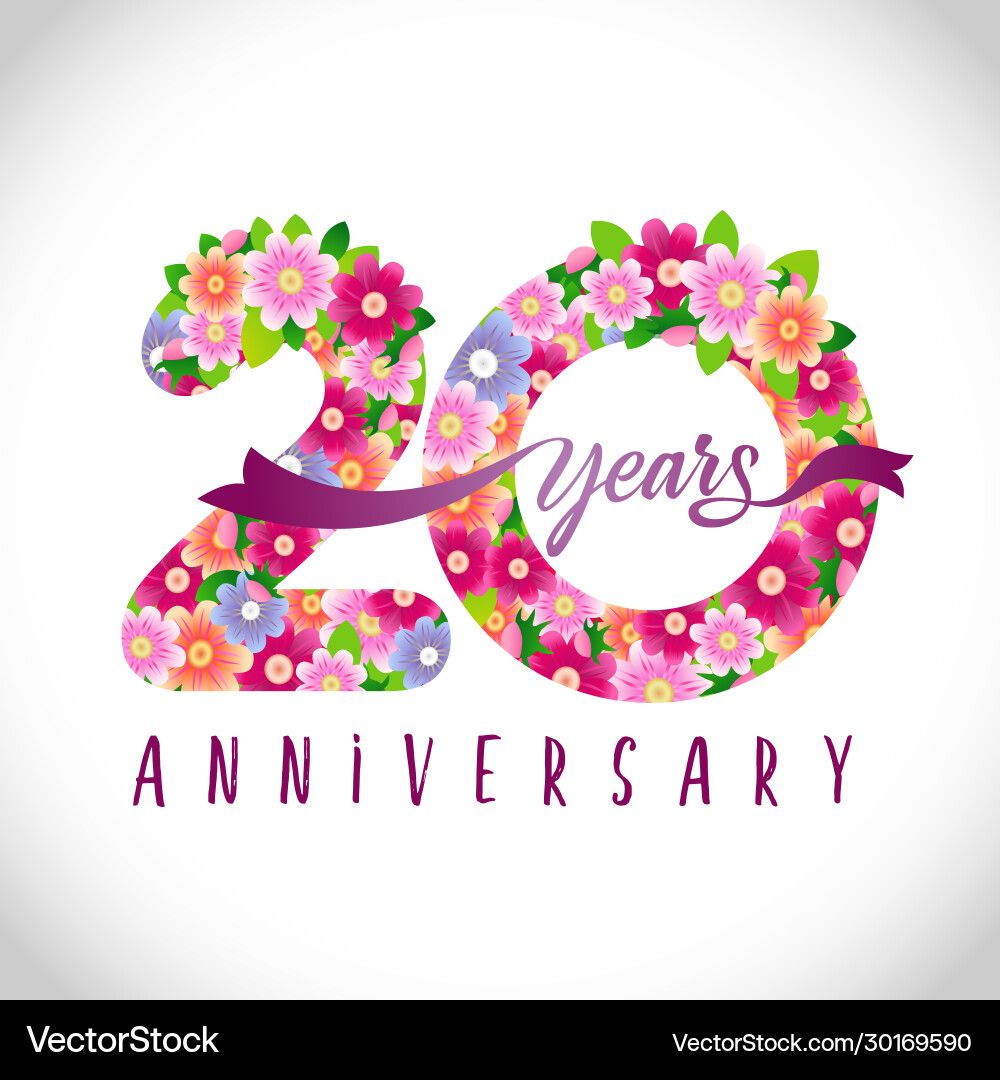 20 flowers Royalty Free Vector Image - VectorStock