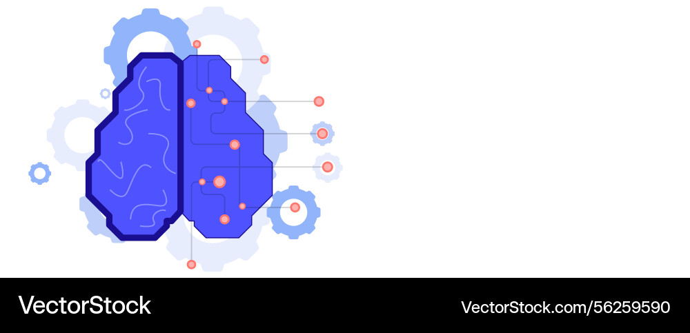 Artificial intelligence brain and human mind Vector Image