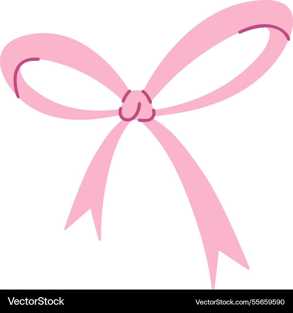 Bow pink ribbon knot pattern Royalty Free Vector Image
