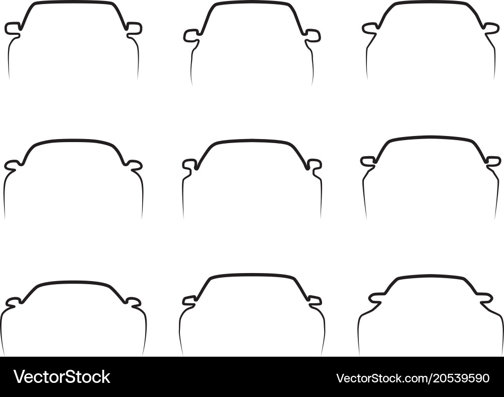 Car contours Royalty Free Vector Image - VectorStock