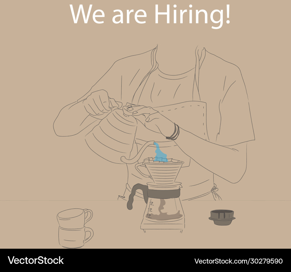 Coffee Shop Hiring Barista Post Royalty Free Vector Image