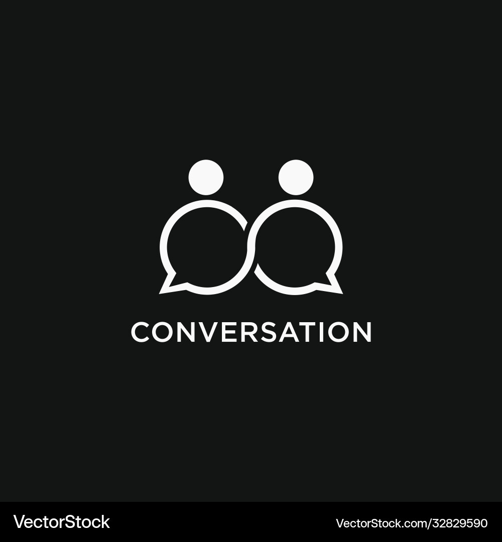 Conversation chat infinity people logo icon Vector Image