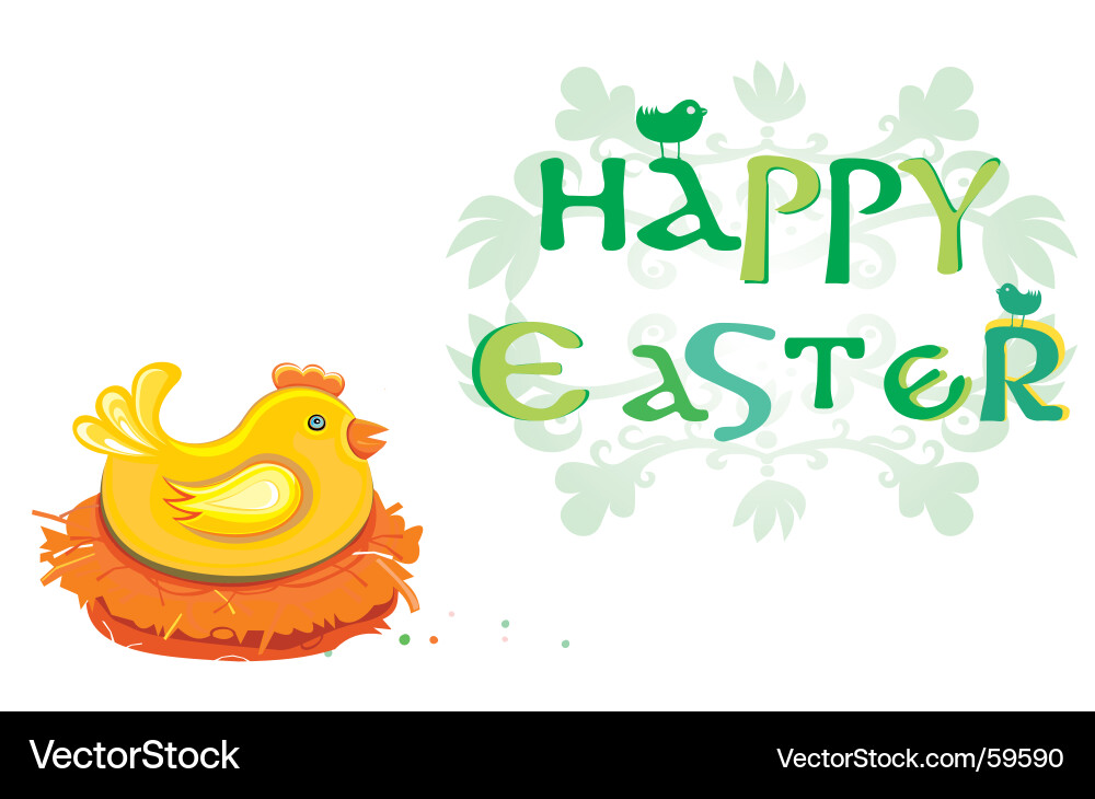 Cute Easter Bird Cartoon Royalty Free Vector Image
