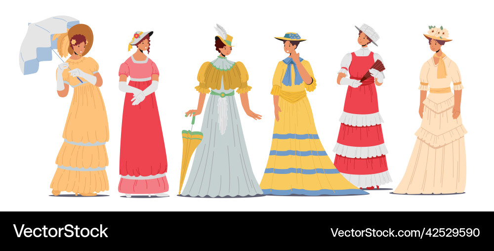 Elegant Victorian Ladies Royalty Free Vector Image