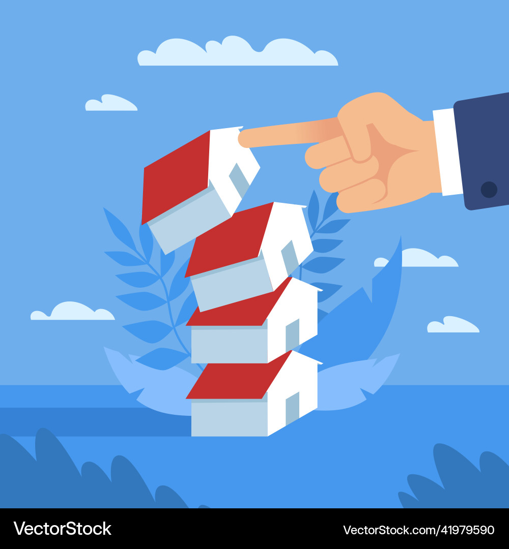 Falling real estate directional drop Royalty Free Vector