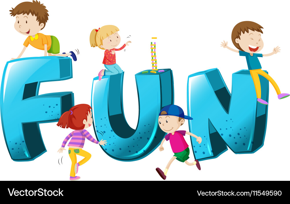 Font design for word fun Royalty Free Vector Image
