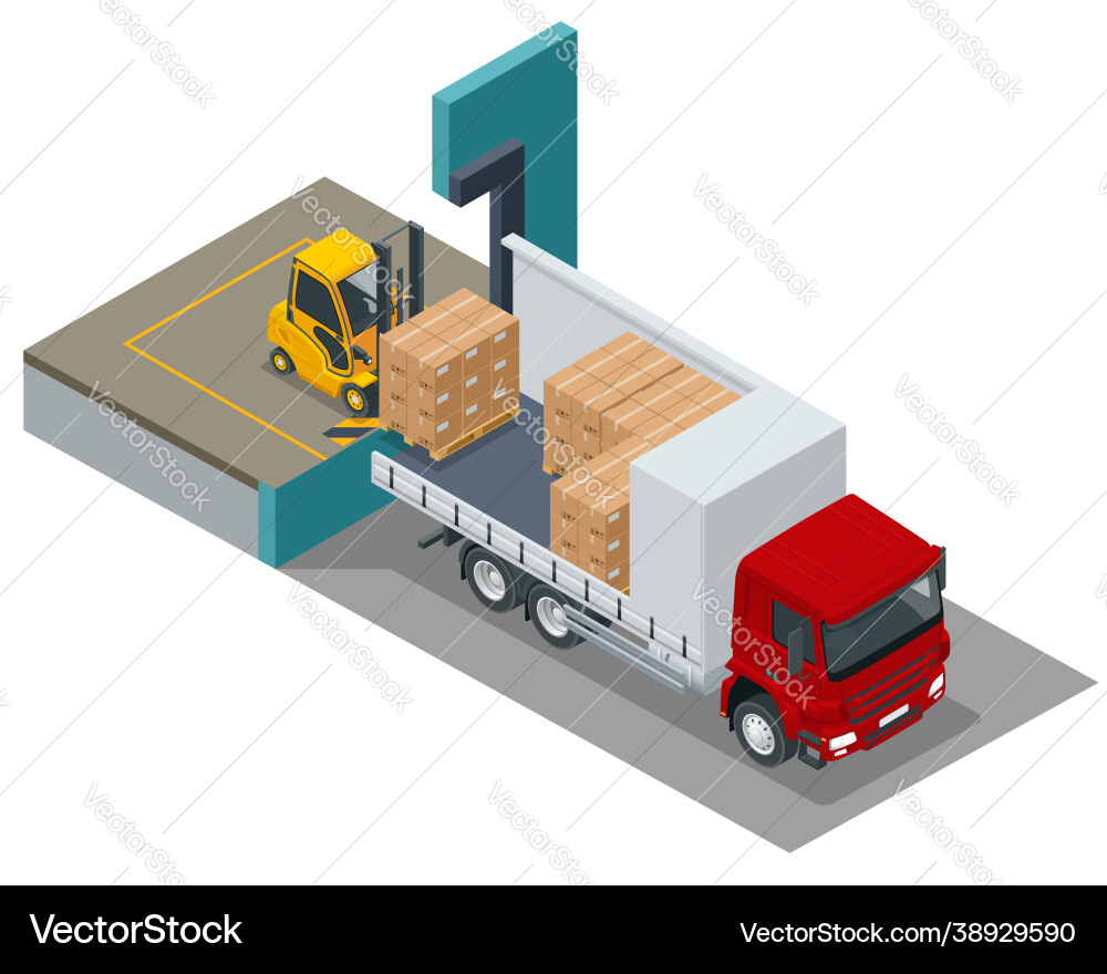 Isometric logistics and delivery concept Vector Image