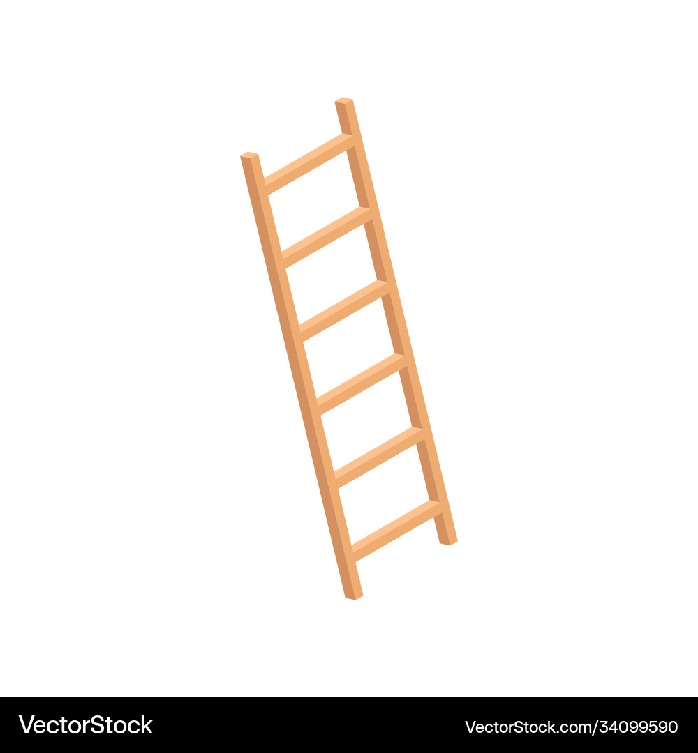 Isometric Wooden Ladder Royalty Free Vector Image