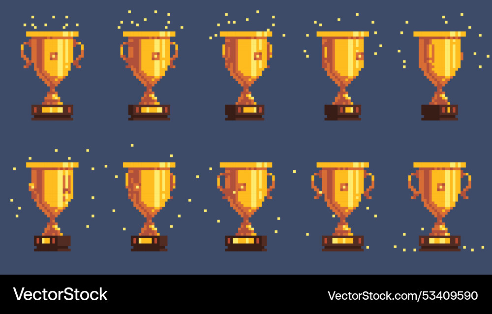 Pixel cup animation sprite cartoon retro 8 bit Vector Image