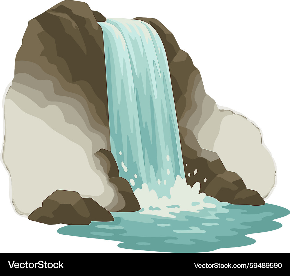 Realistic Waterfall Stream – Royalty-Free Vector | VectorStock