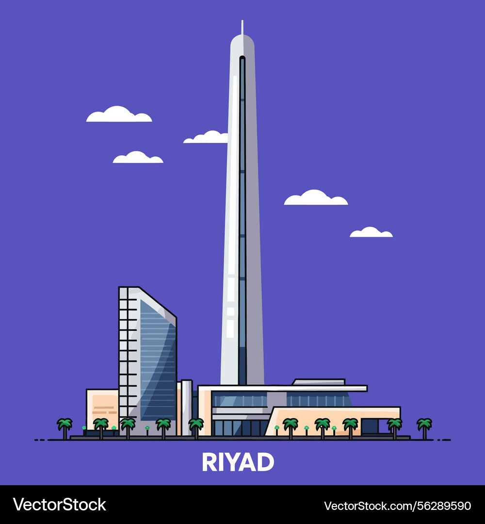 Riyadh modern skyscraper and urban buildings Vector Image