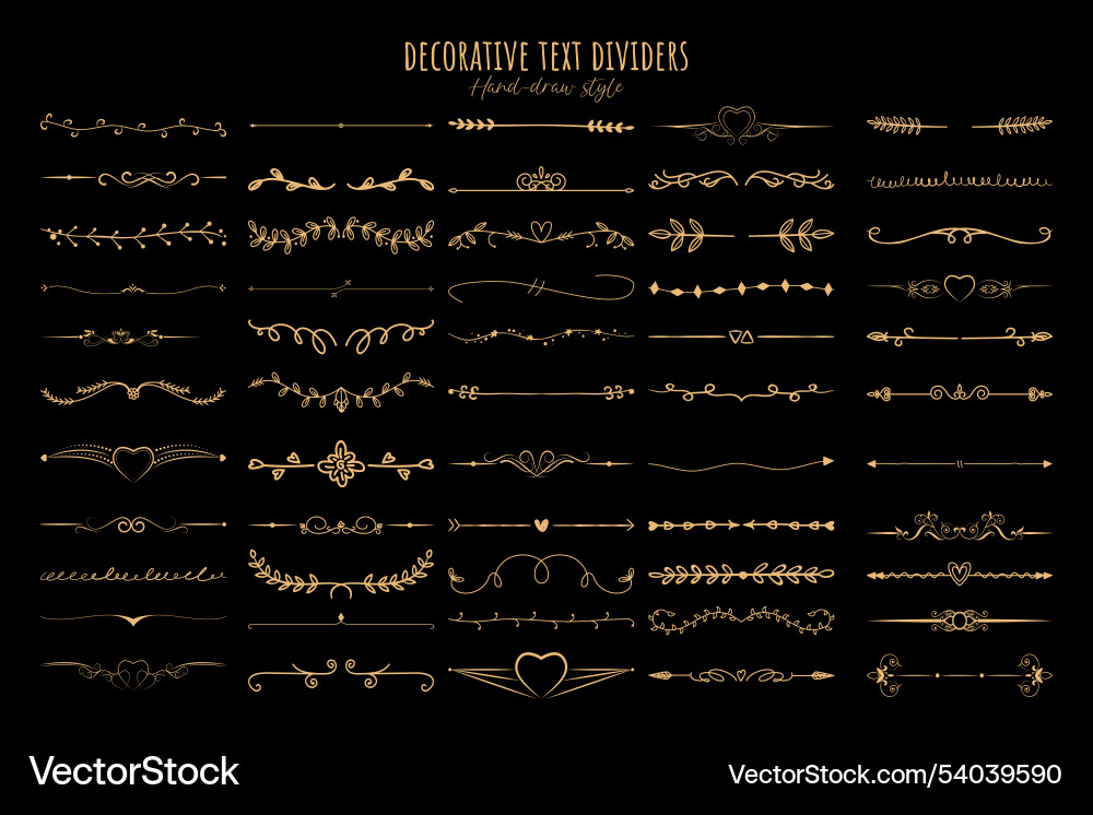 Various decorative text dividers set Royalty Free Vector
