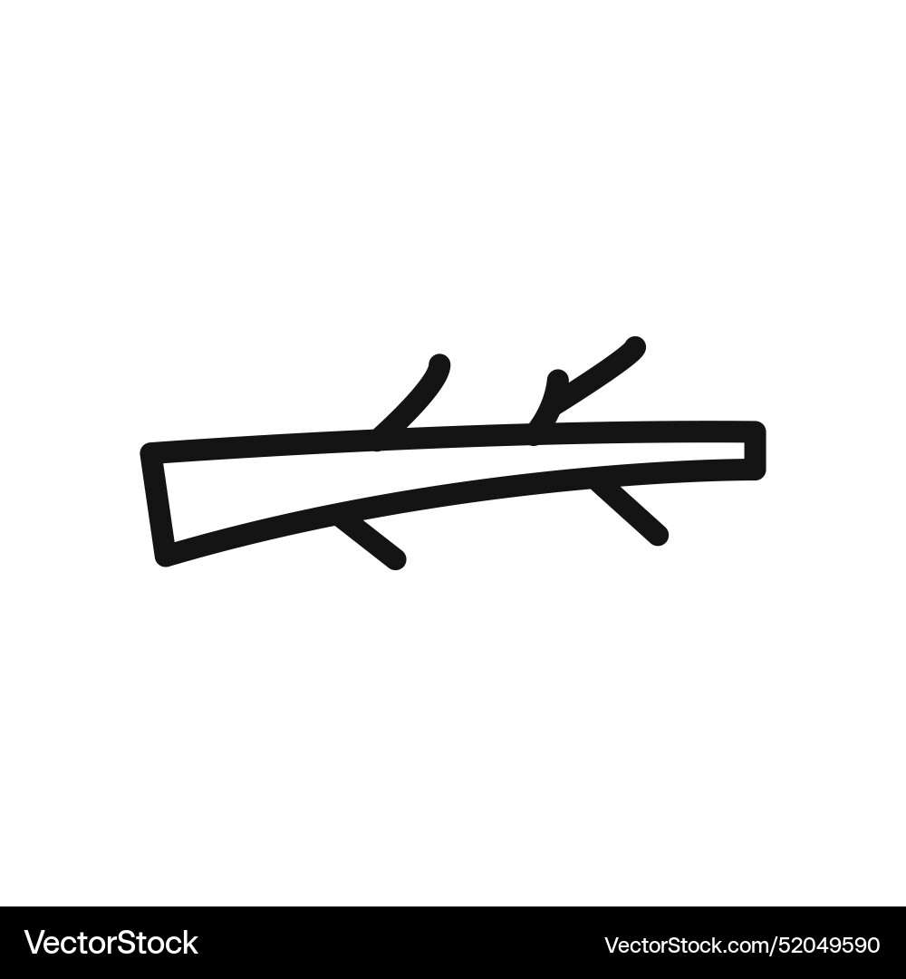 Wood branch icon linear graphics sign Royalty Free Vector