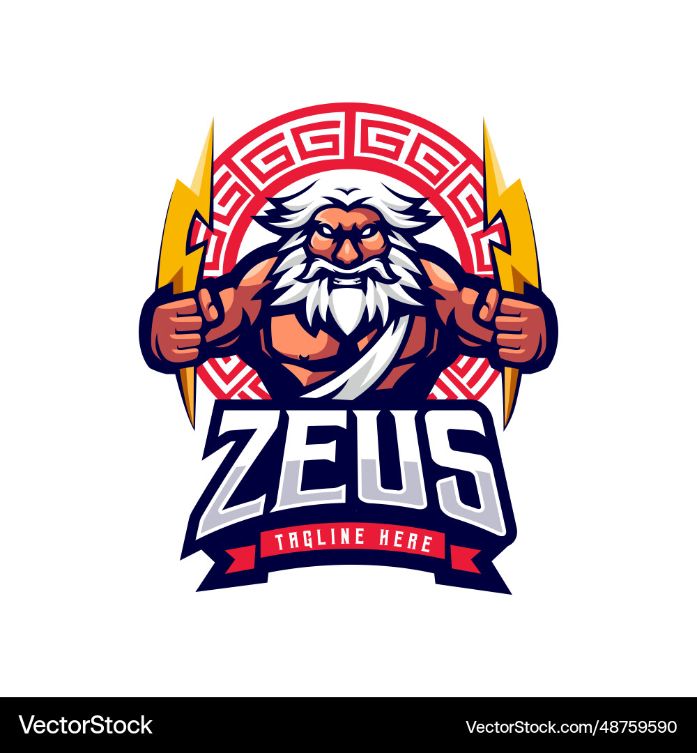 Zeus holding lightning Royalty Free Vector Image