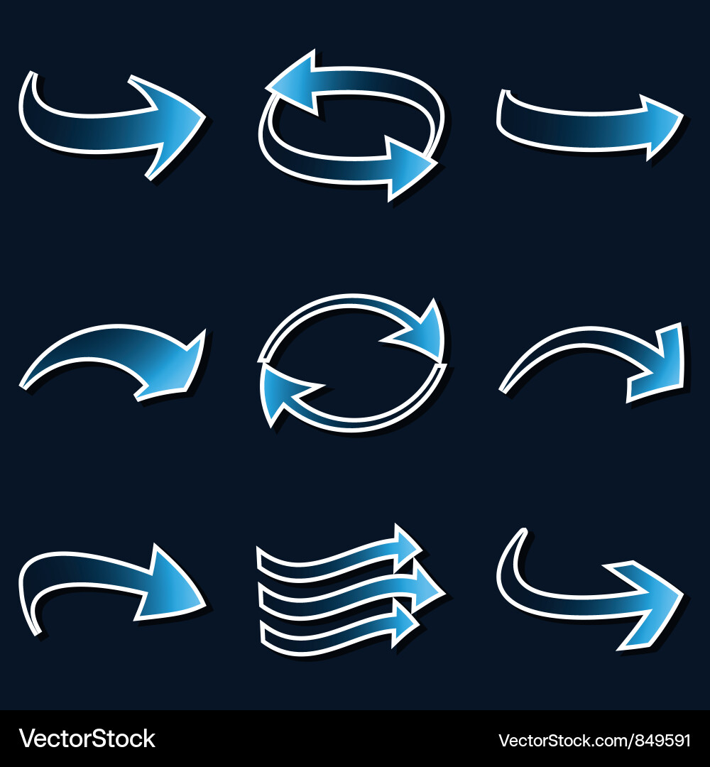 Blue arrows Royalty Free Vector Image - VectorStock