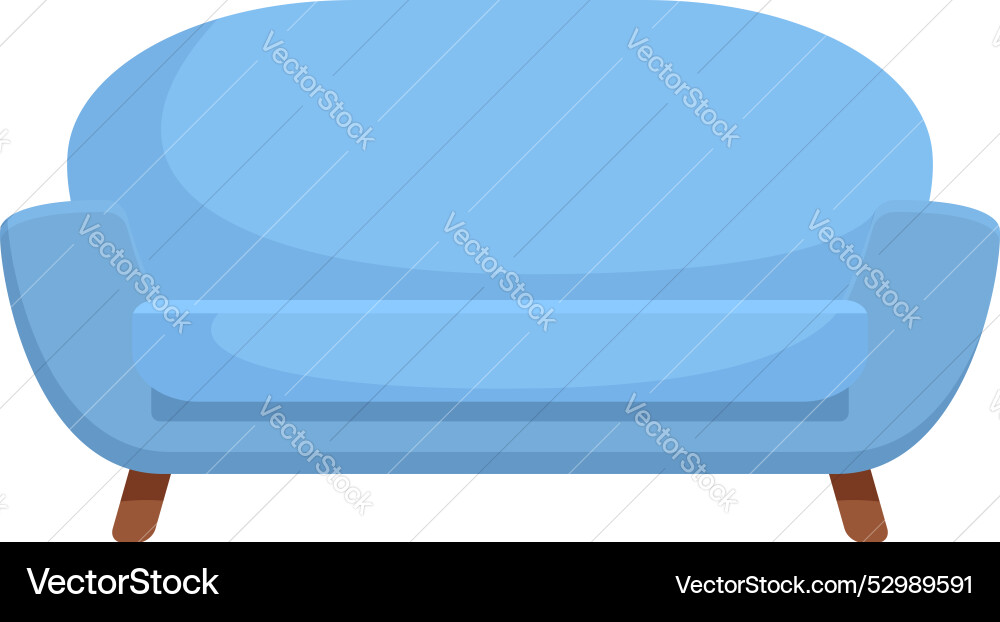 Blue sofa representing comfortable living room Vector Image