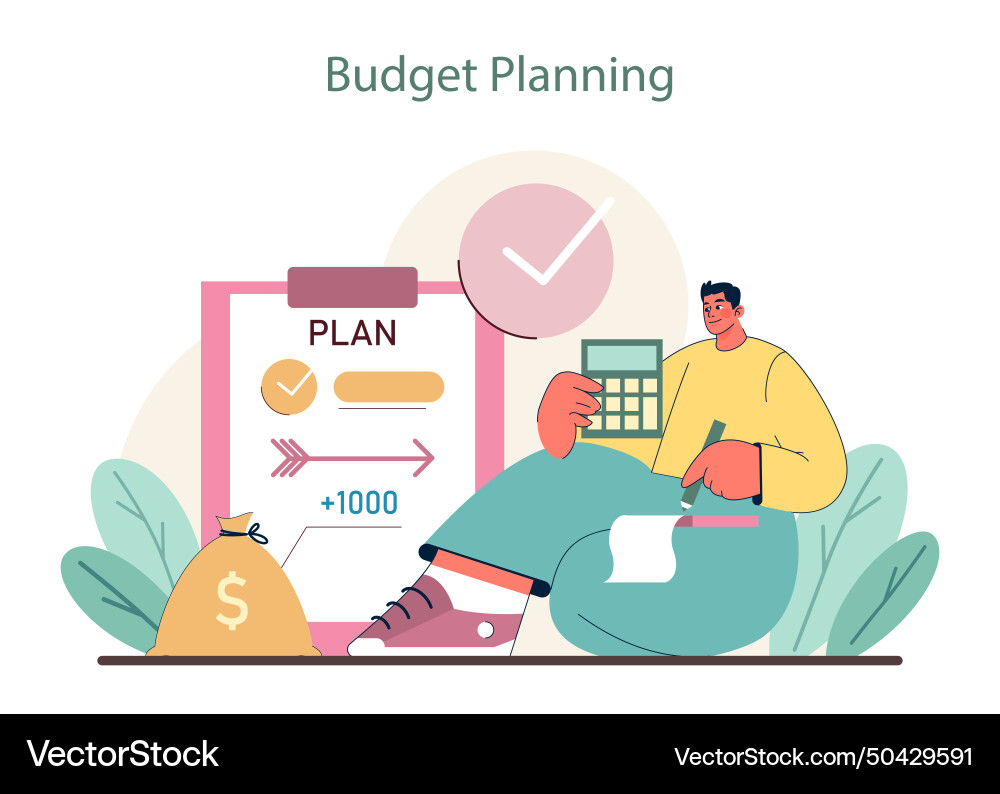 Budget planning concept financial Royalty Free Vector Image