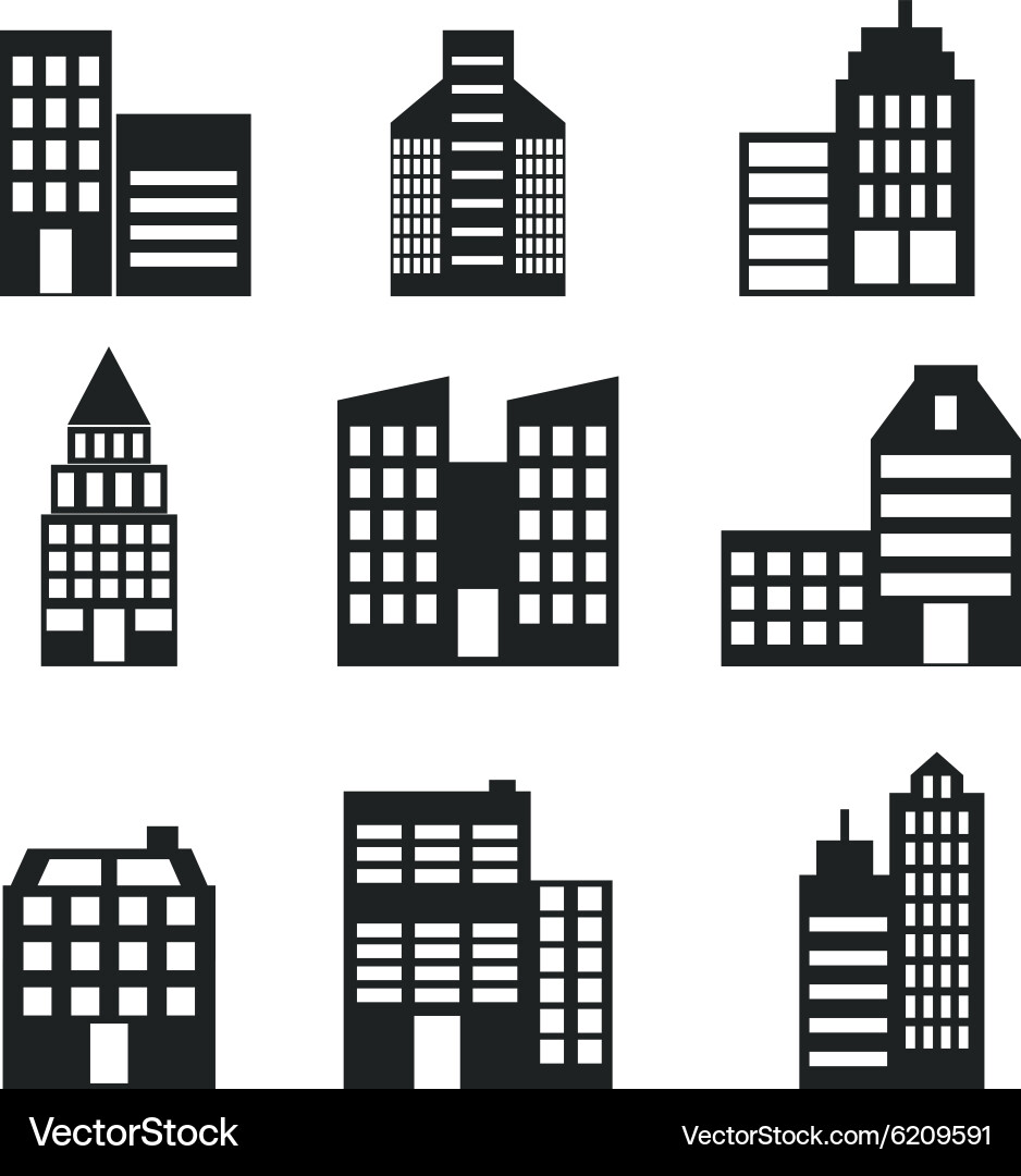Buildings stores and home icon set Royalty Free Vector Image