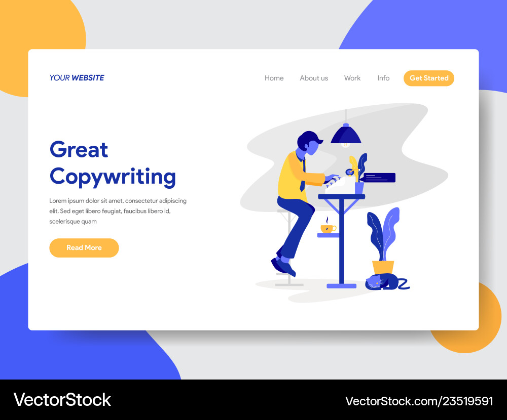 Copywriter writing articles Royalty Free Vector Image