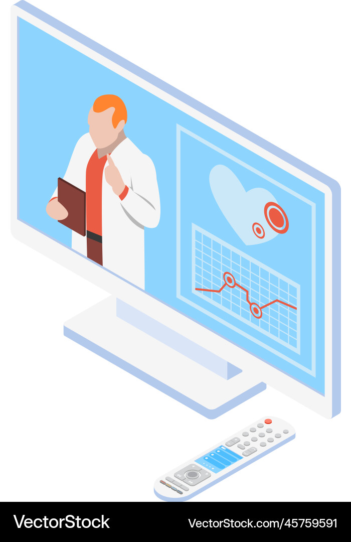 Doctor in computer composition Royalty Free Vector Image