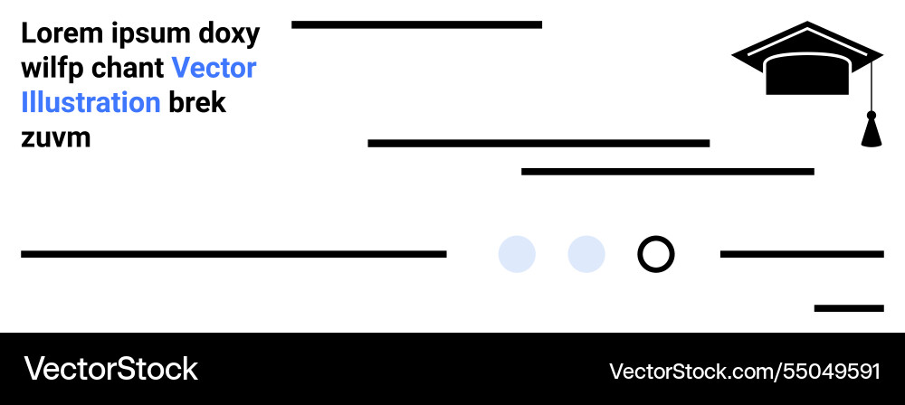 Graduation cap with sample text and decorative Vector Image