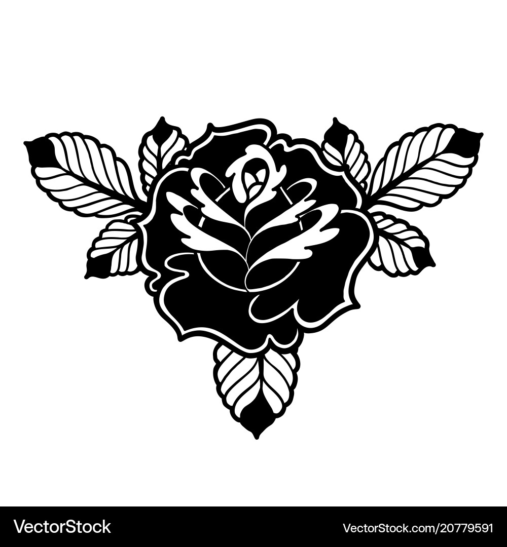 Graphic floral vignette Royalty Free Vector Image