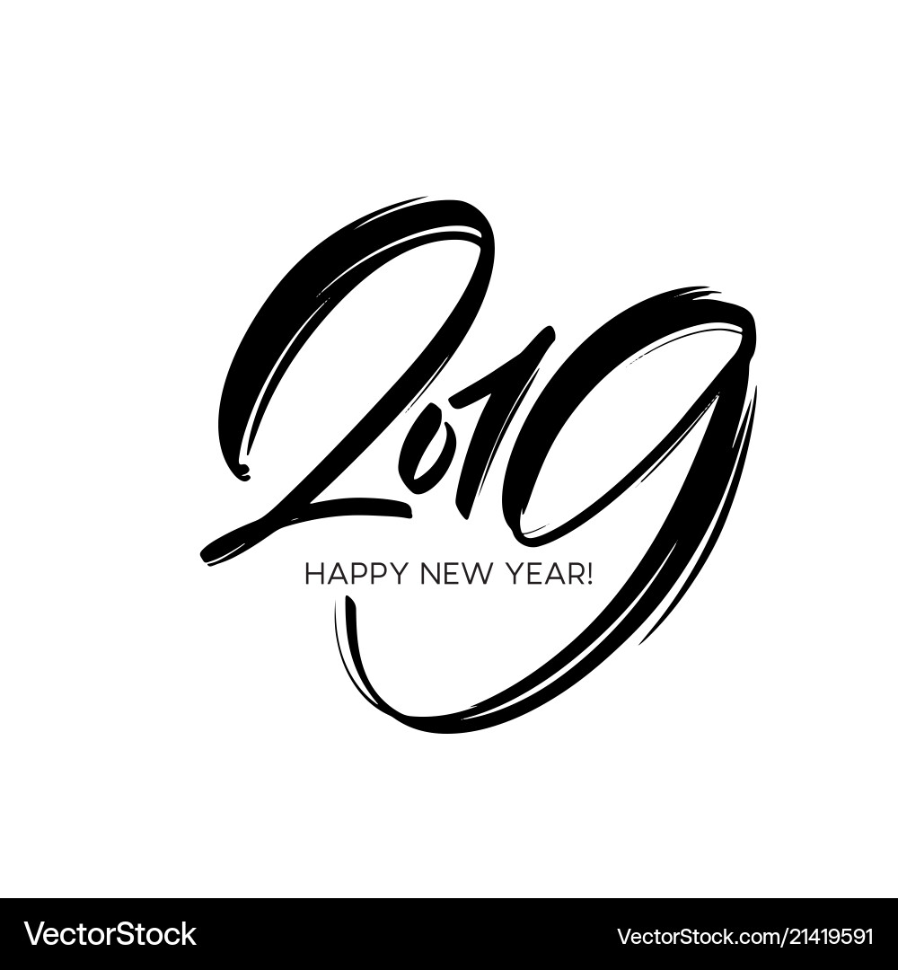 Greeting card design template with calligraphy Vector Image