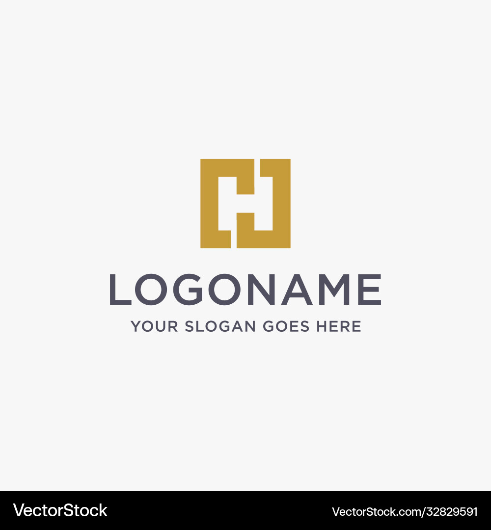 Minimalist negative space letter h logo icon Vector Image