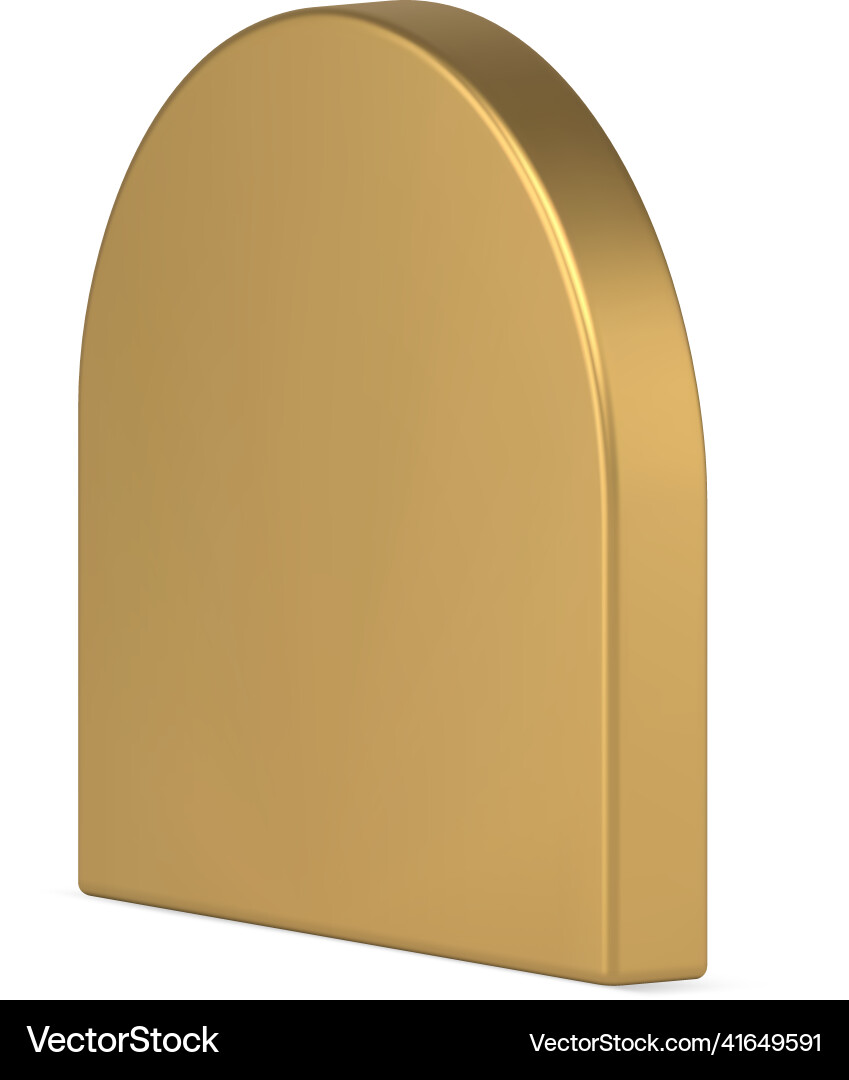 Premium metallic golden semi circle arch Vector Image