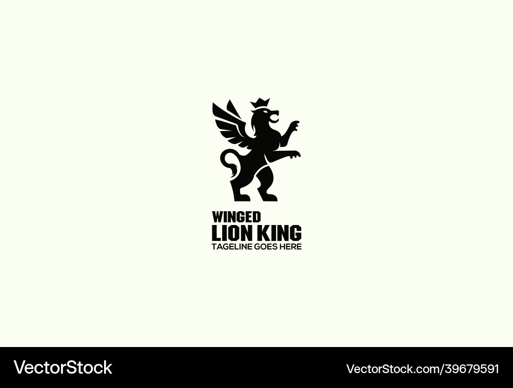 Royal Winged Lion Logo Royalty Free Vector Image